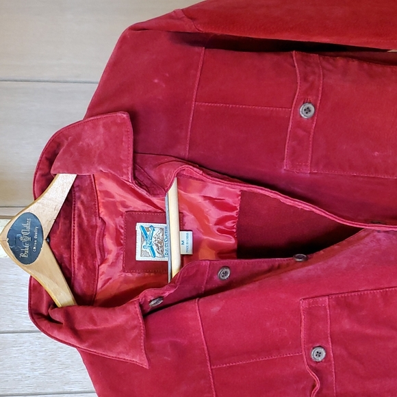 TravelSmith | Jackets & Coats | Travelsmith Red Suede Jacket Mens ...